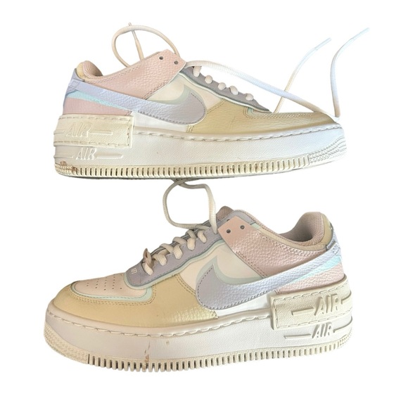 Nike | Shoes | Nike Air Force Shadow Pastel Leather Low Top Platform ...